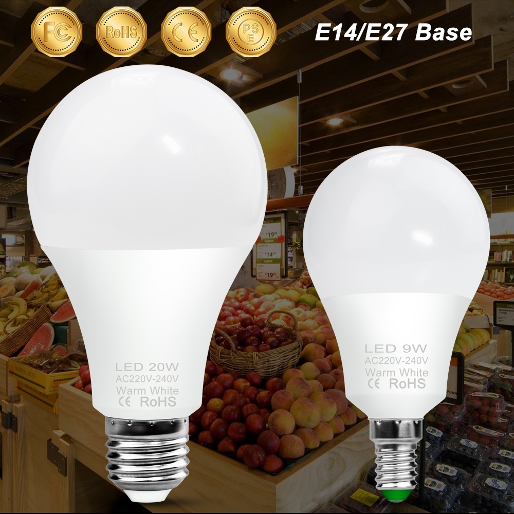 Bóng đèn LED E27 220V E14 Đèn chiếu sáng tại chỗ 3W 6W 12W 15W 18W 20W Đèn chiếu sáng trong nhà ...