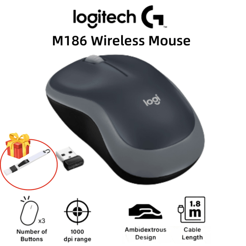 Chuột Không Dây Logitech M186 1600DPI | Shopee Việt Nam