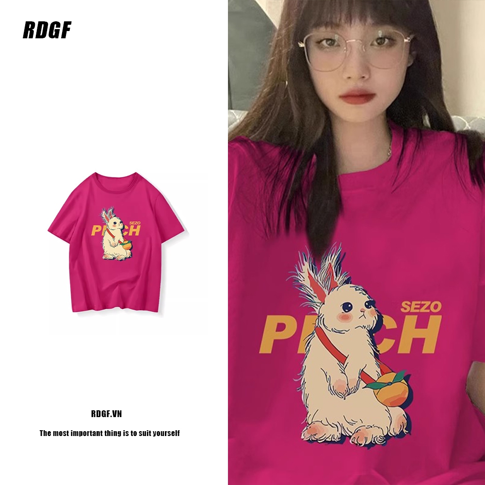 RDGF Áo Thun 100% Cotton Nguyên Chất Dáng Suông Tay Cộc Phong Cách Hàn ...