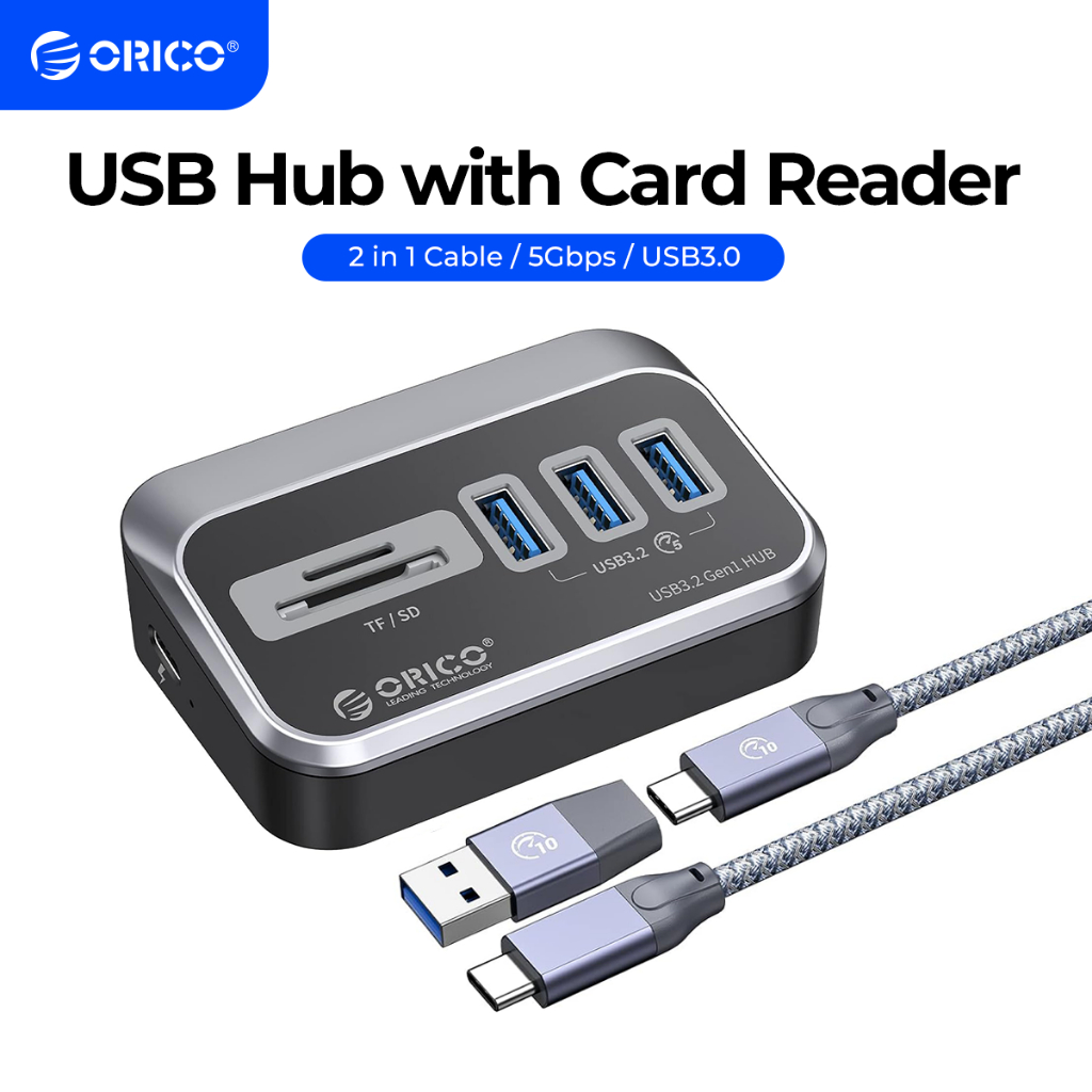 Orico USB C Hub sang đầu đọc thẻ SD, Hub 3 cổng USB 3.2 GEN 1 với cổng ...