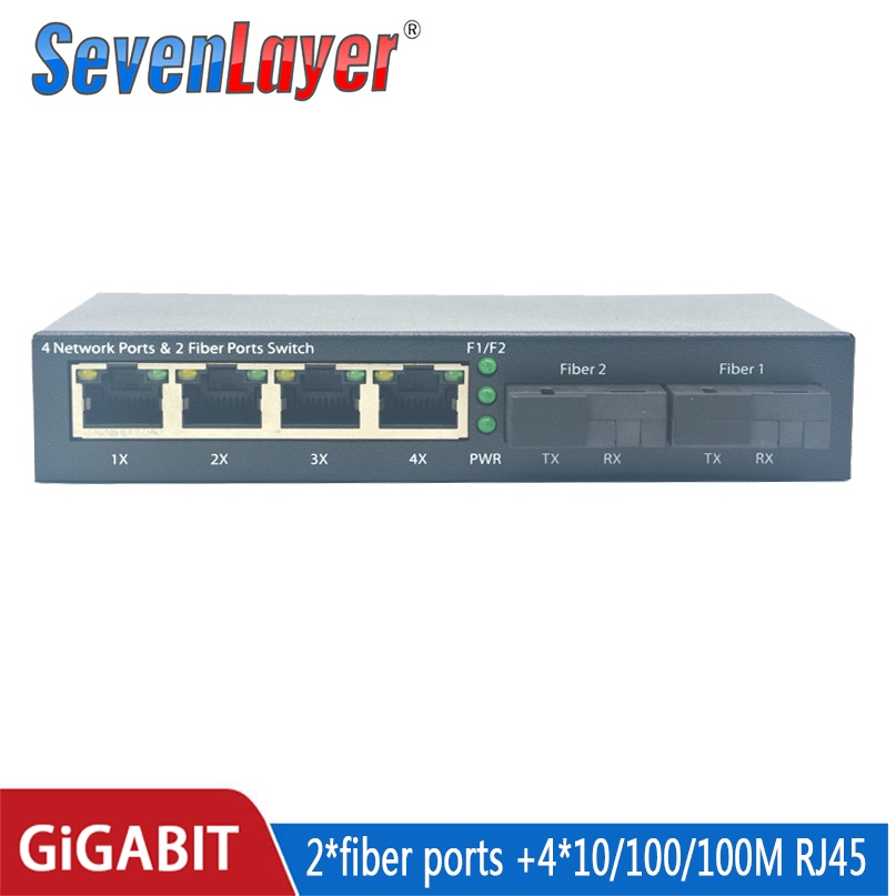Công tắc sợi 2G2GE 4 RJ45 UTP 2 SC 1A + 1B Sợi Gigabit Bộ chuyển đổi ...