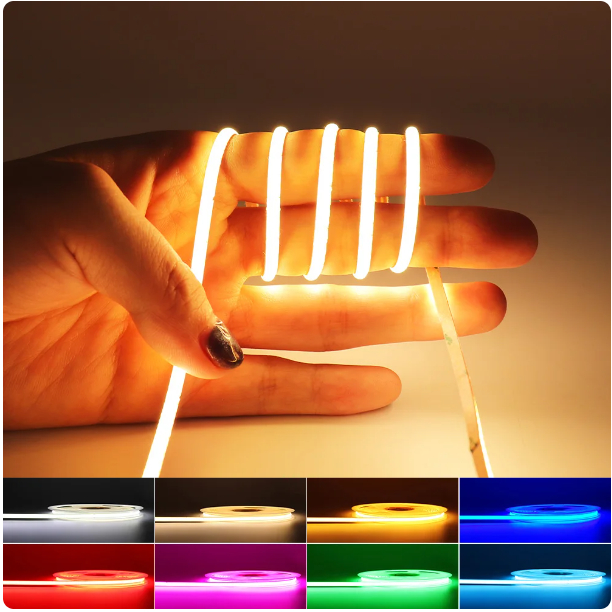 Cuộn Dây Đèn led cob 5mm 12V 24V 384leds / m Dán Trang Trí Đa Dụng Chất ...