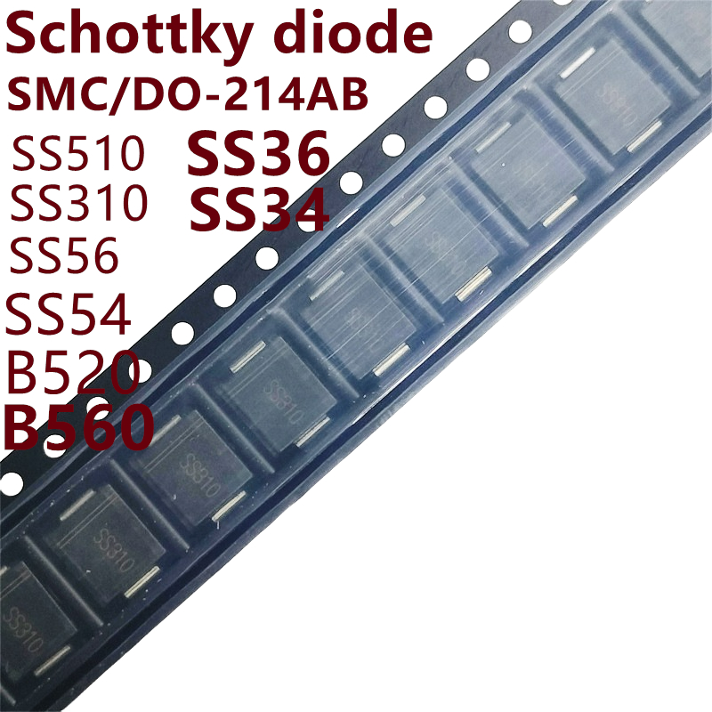 Set 50 Điốt SMC / DO-214AB SS34 SS36 SS310 SS54 SS56 SS510 B520 B560 ...