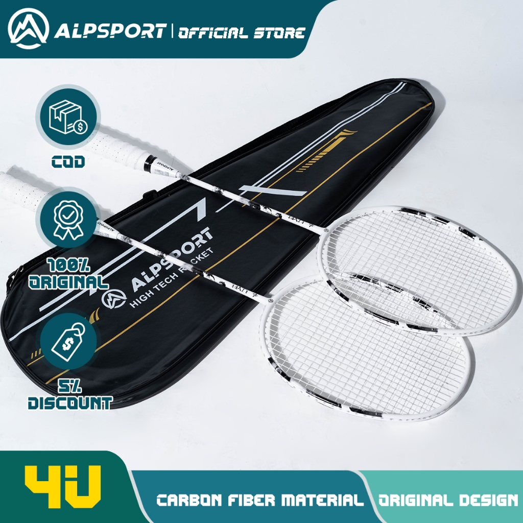 ALPSPORT Mới SS 100% Full Carbon Fiber Pro Vợt cầu lông Thiết kế xâu ...