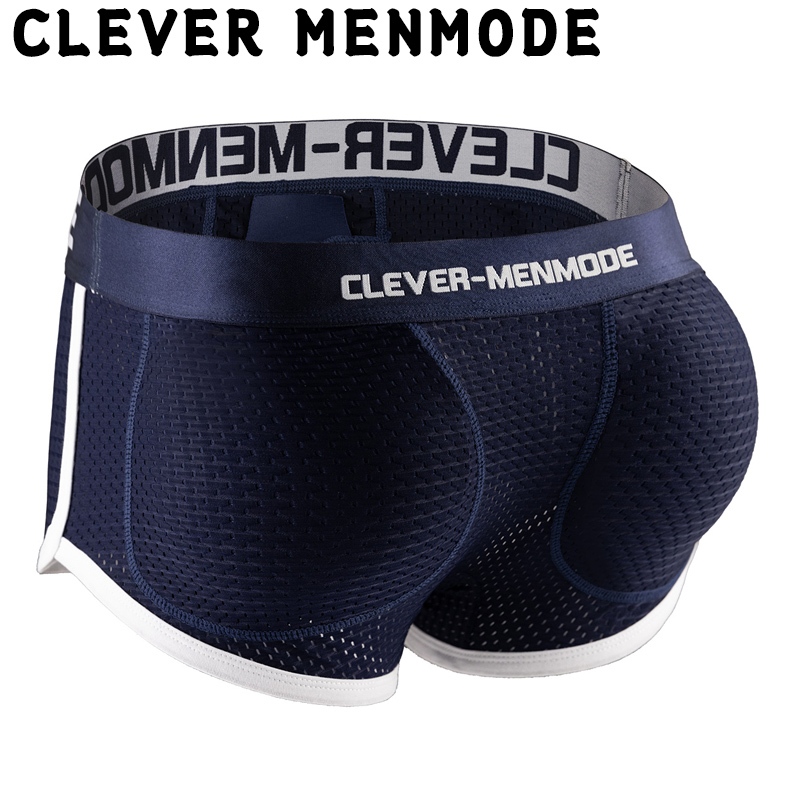 [CLEVER-MENMODE] Quần Lót Nam Boxer Lưới Ngắn Nâng Hông Trước Có Đệm ...