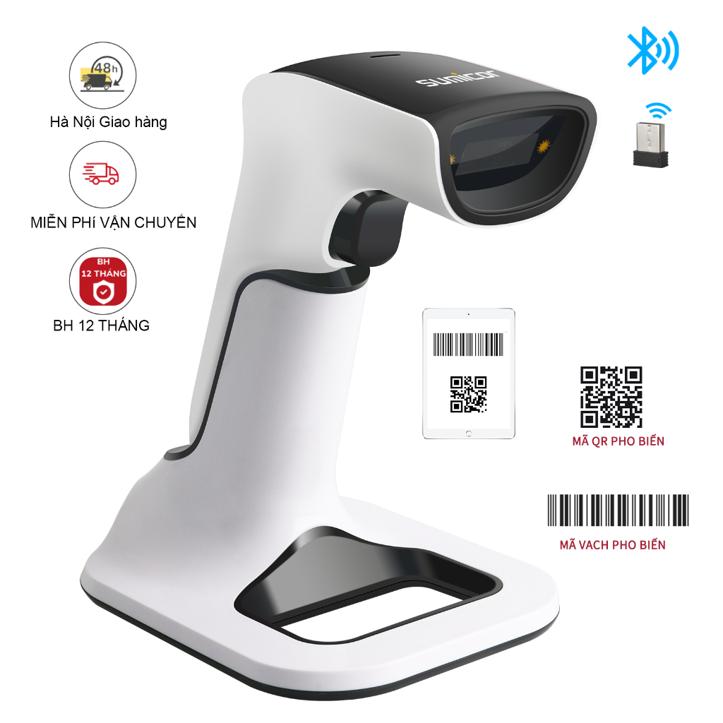 MÁY BẮN MÃ VẠCH Cầm Tay 3 Trong 1 Mã Vạch Cao Cấp Wireless 1D & 2D Có ...