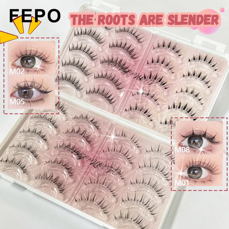 FEPO Bộ 20 Cặp Lông Mi Giả Bằng Sợi Tự Nhiên Tái Sử Dụng Được 11-12mm ...