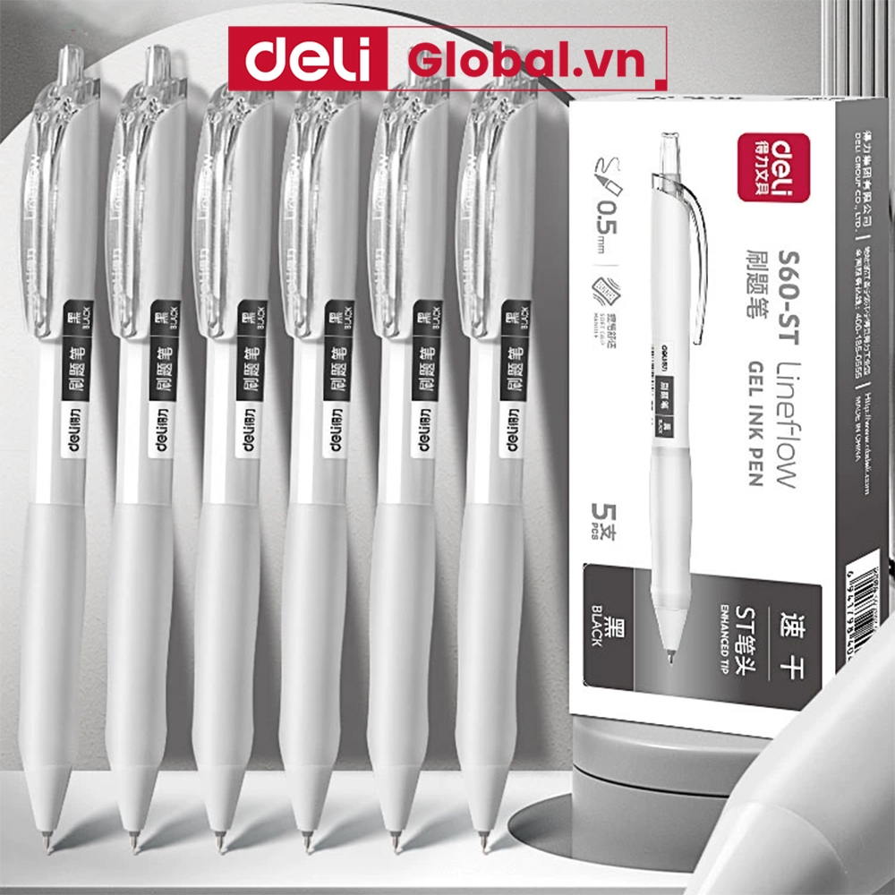 Deli Bút Bi Mực Đen Ngòi 0.5mm S60 | Shopee Việt Nam