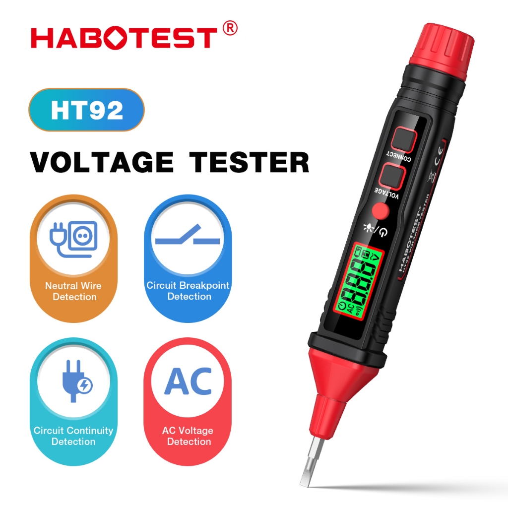 HABOTEST HT92 12 ~ 300V Bút Thử Điện Bút kiểm tra điện áp Đa Năng Tiện ...