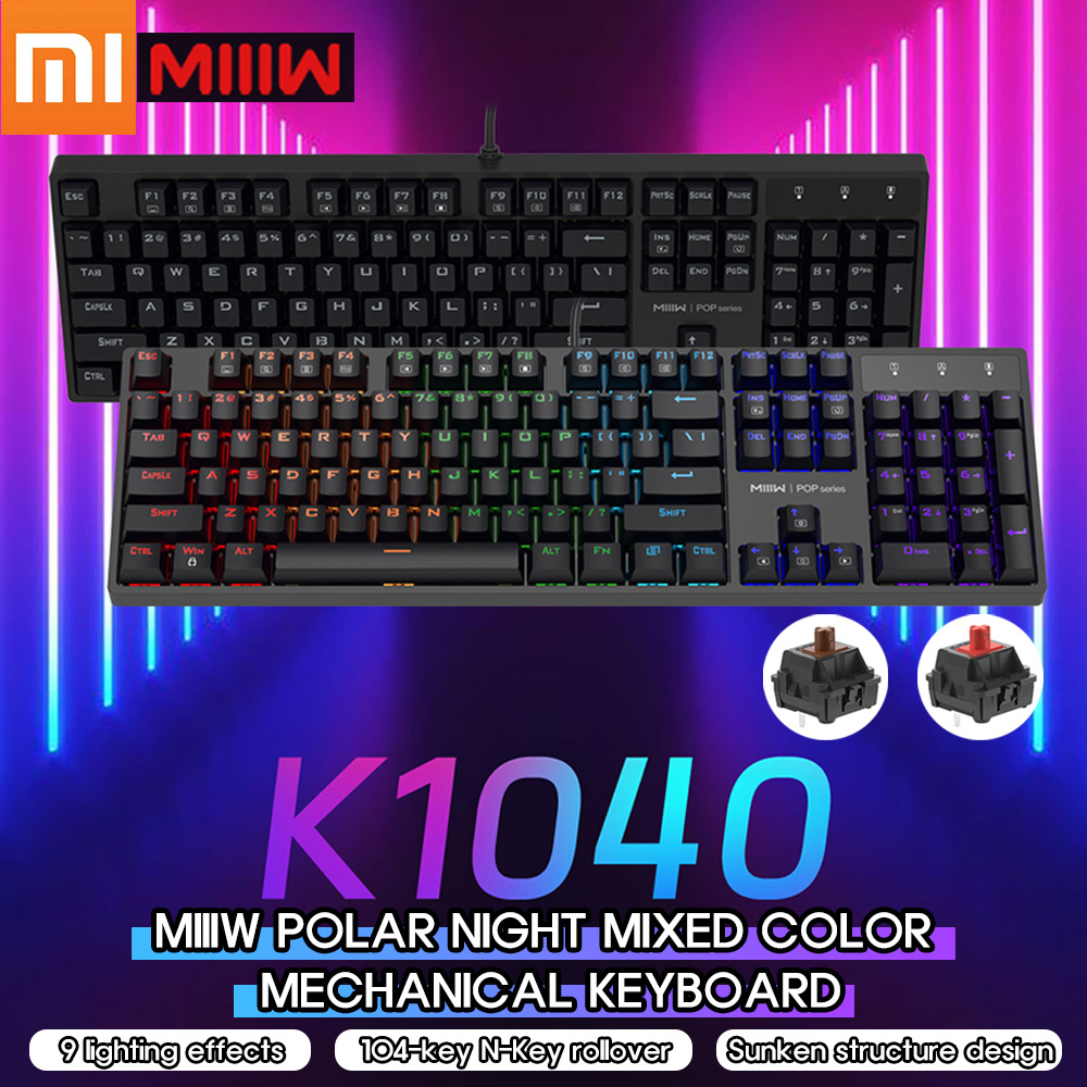 Xiaomi MIIIW K1040 mechanical keyboard Bàn phím cơ có dây LED , 104 PhíM + Công TắC CắM USB ...