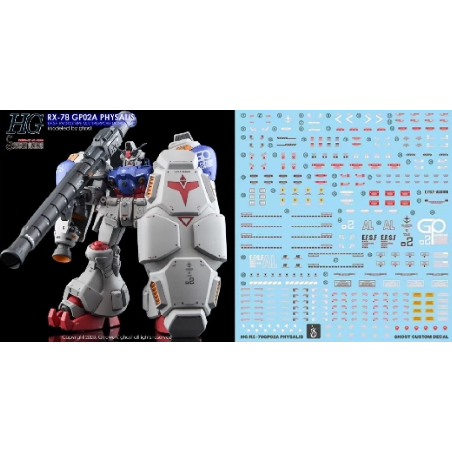 YAN GHOST HG 1/144 RX-78 GP02A Water Slide Decal Fluo Type | Shopee ...