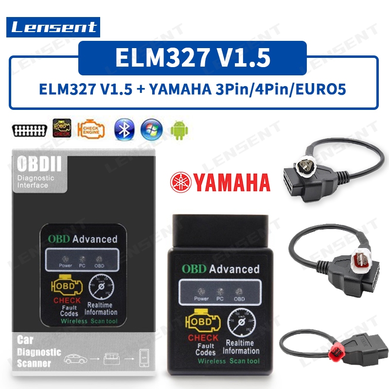 Ống kính ELM327 V1.5 cho Yamaha y15 3PIN đến 16PIN OBD2 Xe máy cho ...