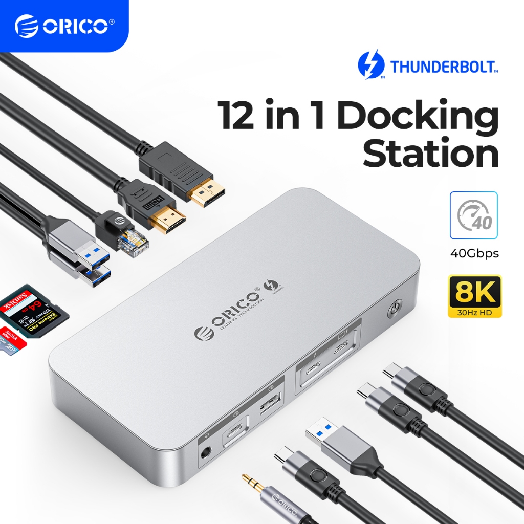 Orico Thunderbolt 4 Dock 12 Cổng Usb C Hub Macbook Docking Station