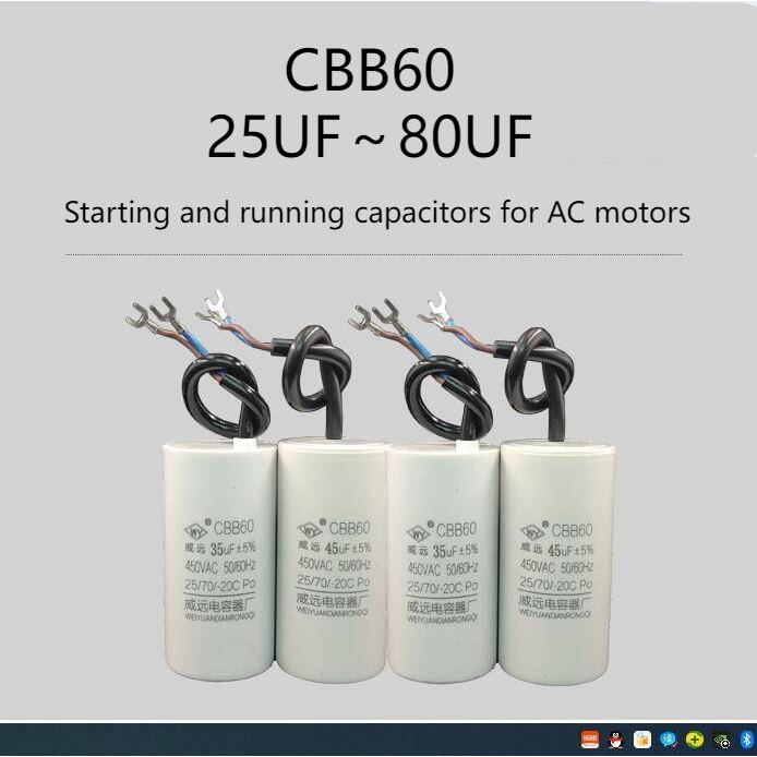 Tụ Điện Động Cơ Bơm Nước Cbb60 450V 25UF ~ 80UF | Shopee Việt Nam