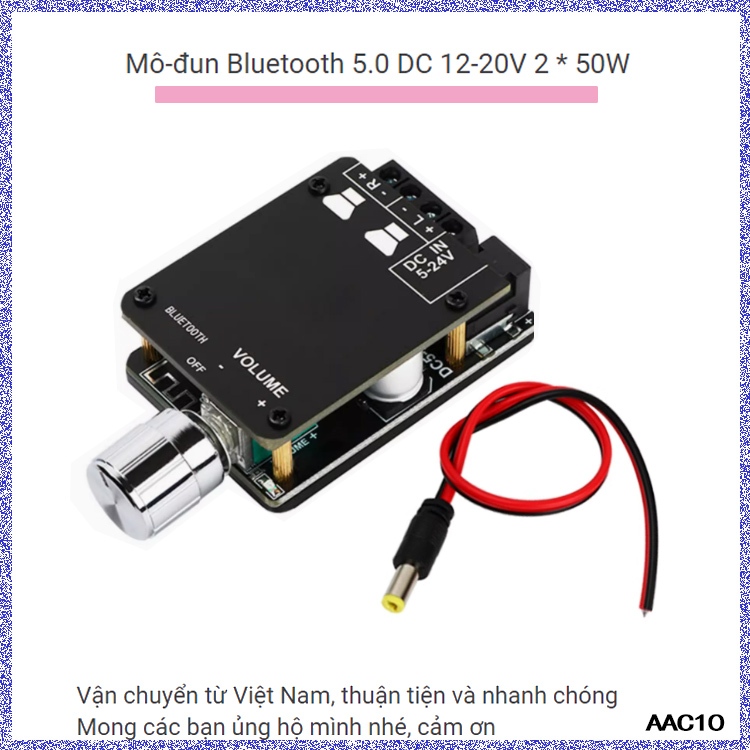 Bluetooth 5.0 2 * 50W Bộ khuếch đại âm thanh Mô-đun mạch Zk-502L với vỏ ...