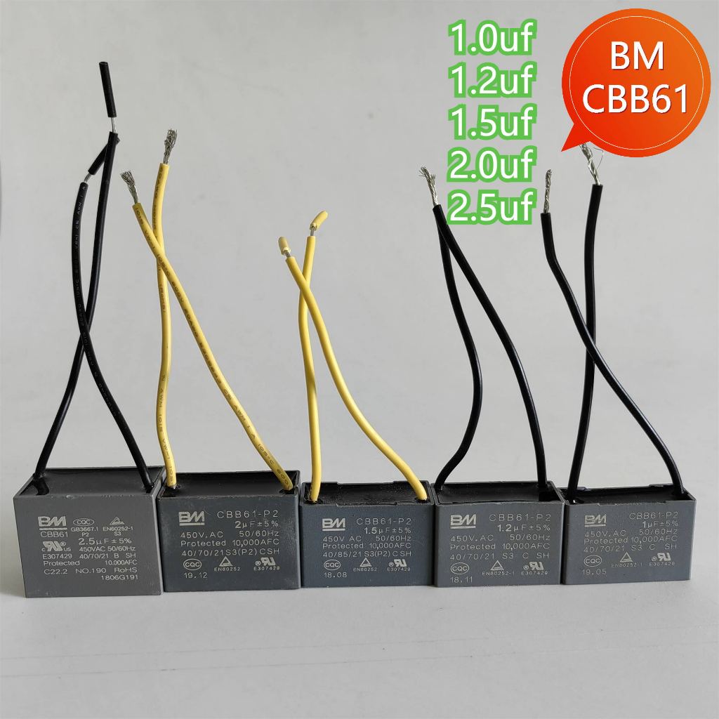 Tụ Điện Quạt Khởi Động Bm CBB61 1uf 1.2Uf 1.5 uf 2.0 uf 2.5Uf Chất Lượng Cao | Shopee Việt Nam