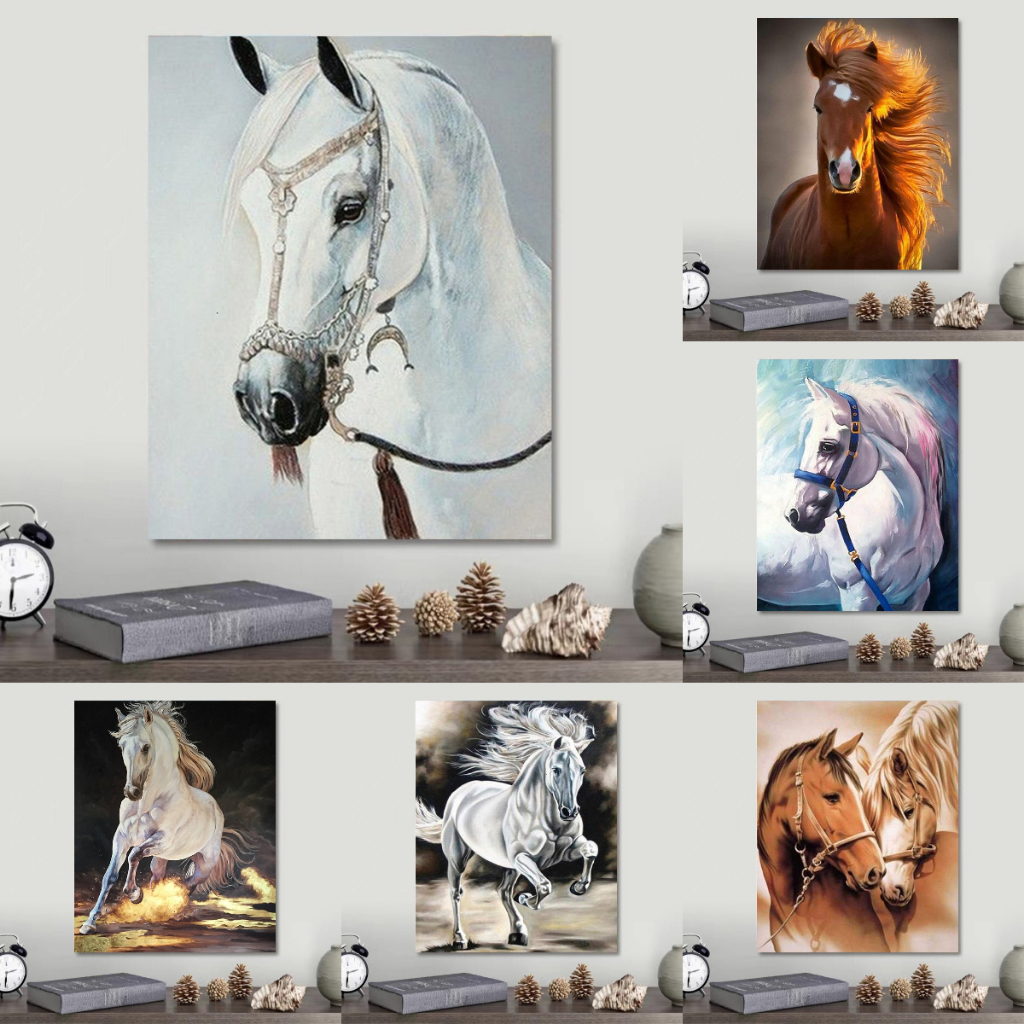 【ORFON】40×50cm tranh số hoá/Ngựa/Vẽ kỹ thuật số DIY/Trò chơi giảm căng thẳng độc đáo cho người ...