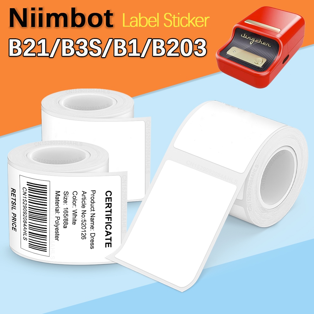 Niimbot B21 / B1 / B203 / B3S Nhãn Dán Giấy Chống Thấm Nước Cuộn Nhiều Kích Cỡ Hoa Văn, Cho Máy ...