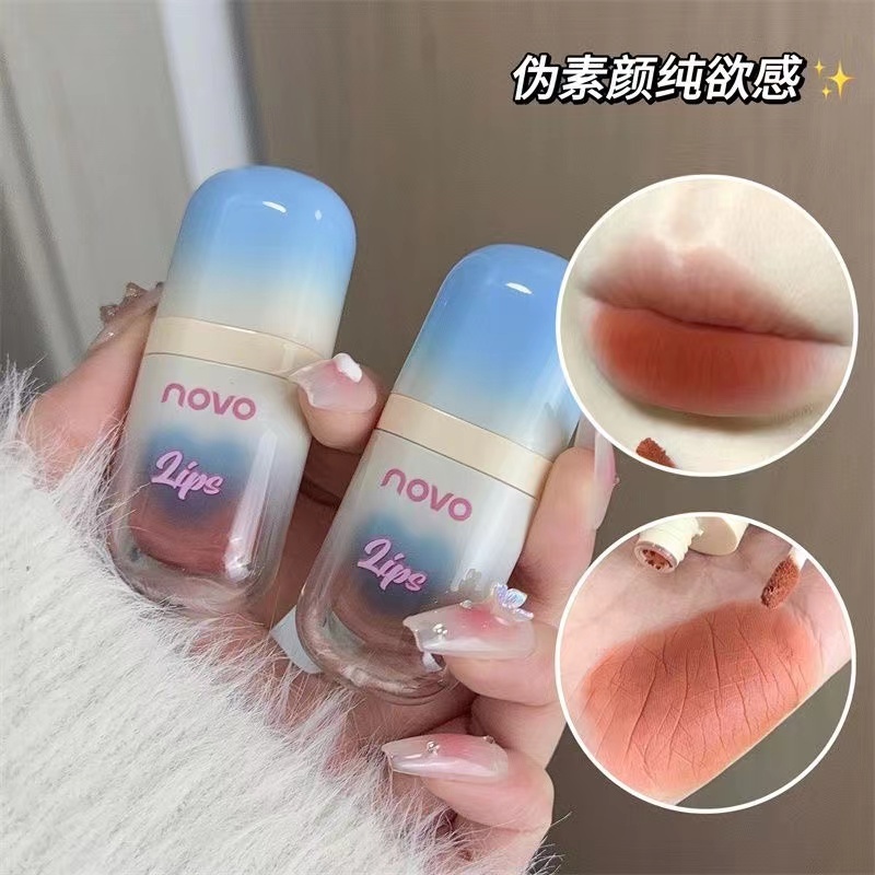Novo Lip Glaze Lip Mud Gloss Mirror Face Velvet Matte Lipstick Chống ...