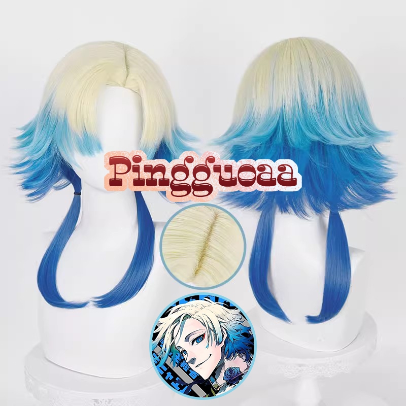 【Manmei】Blue Lock Michael Kaiser Cosplay Wig 55cm Mixed Color Wigs Heat ...