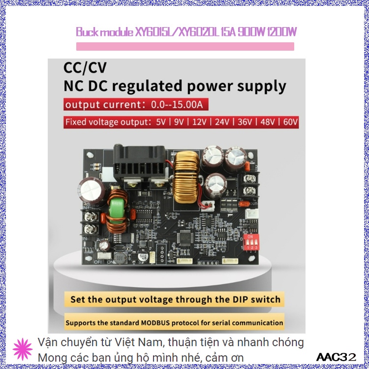 Mô-đun điều chỉnh điện áp DC 6V-70V đến 0-60V 15A 20A 900W 1200W CNC XY6015L XY6020L | Shopee ...