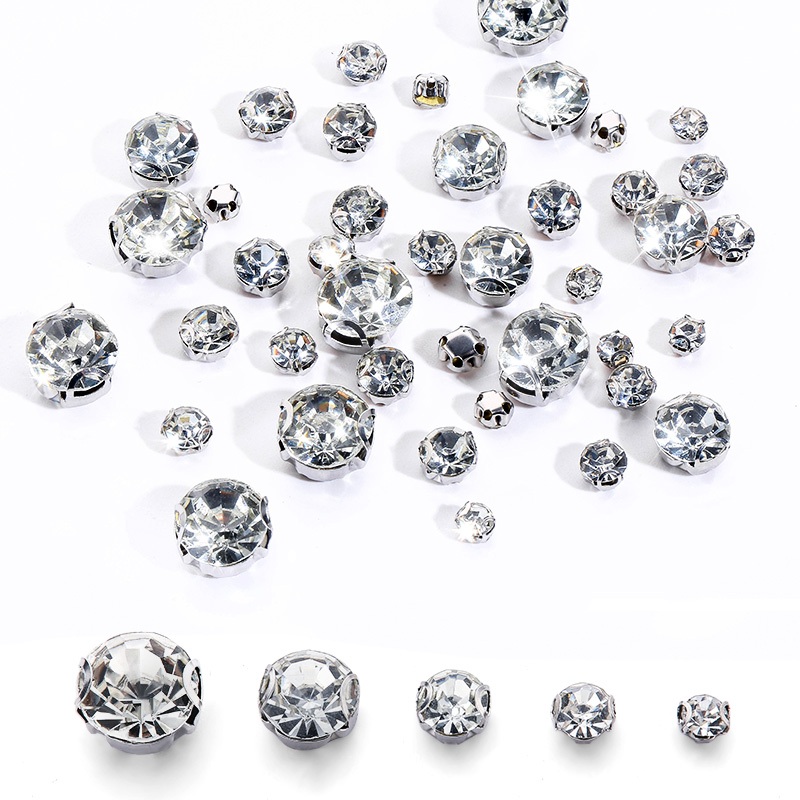 Qiao 4-10mm Móng Vuốt Kim Cương Giả Flatback Tròn Pha Lê Strass Đá Thủ Công Thủ Công Hạt May ...