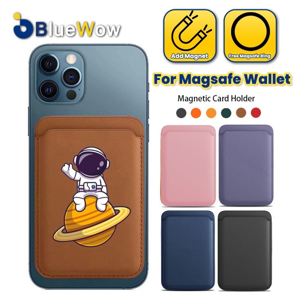 Hộp đựng thẻ điện thoại BlueWow, Hộp đựng thẻ từ tính bằng da PU MagSafe, Ví da có MagSafe cho ...
