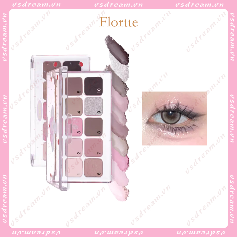 Flortte / flower Lolia Wackky Series Bảng Phấn Mắt Mười Màu Người Mới Đi Lại Hàng Ngày | Shopee ...