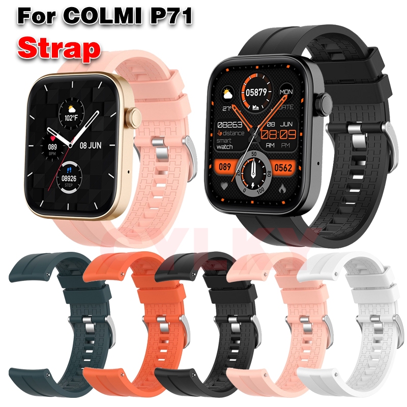 Dành cho dây đeo đồng hồ COLMI P71 Dây đeo silicon mềm Waterproo chuyển ...