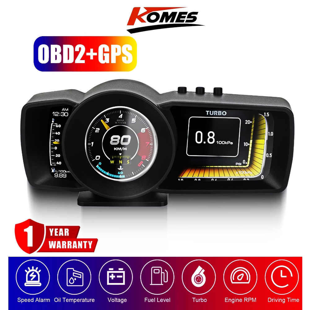 KOMES A600 3 Màn hình LCD OBD2 GPS Đồng hồ tốc độ ô tô thông minh HUD ...
