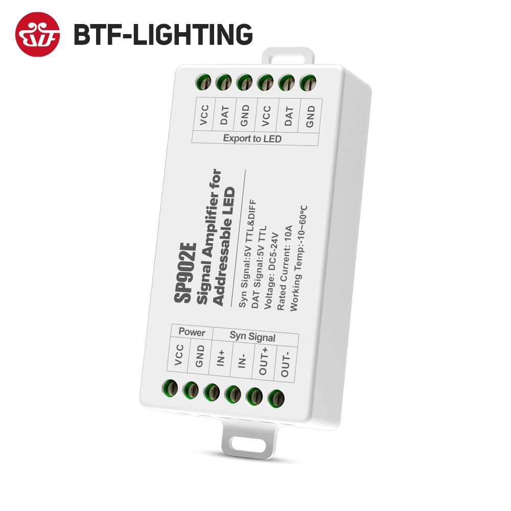 Btf-lighting SPI Bộ khuếch đại tín hiệu Repeater SP902E 2 kênh WS2812B ...