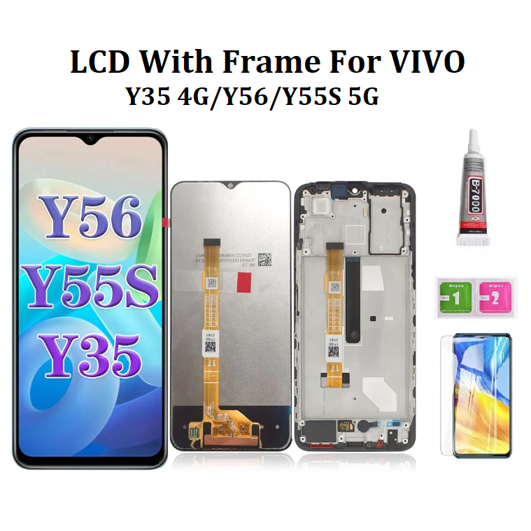 Màn hình LCD chính hãng có khung cho màn hình LCD VIVO Y35 4G / Y56 / Y55S 5G có màn hình cảm ...