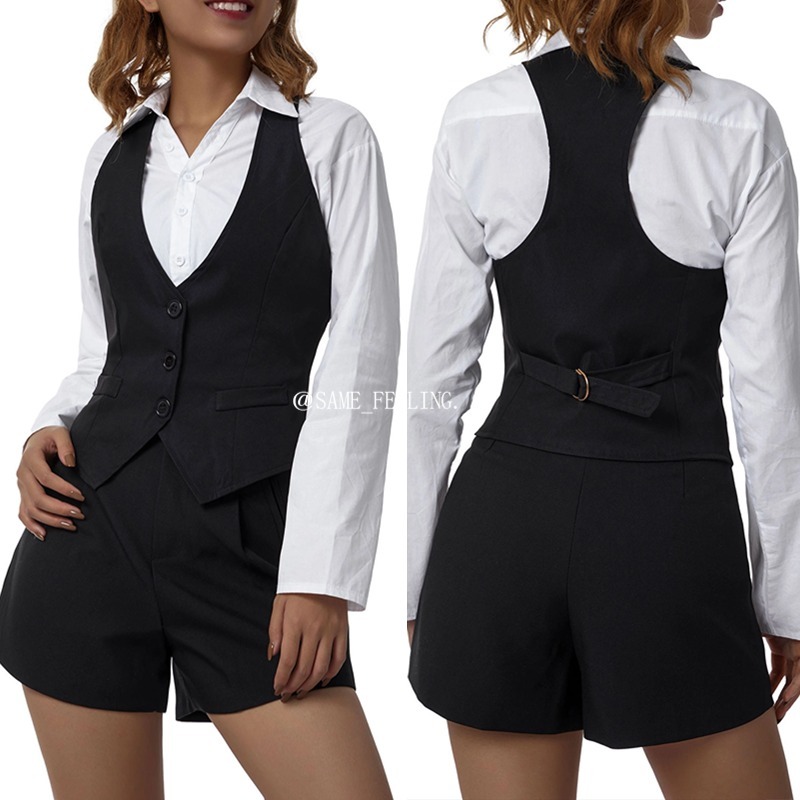 SF♫Women Waistcoat Vests Vintage Sleeveless V Neck Button Down Dressy ...