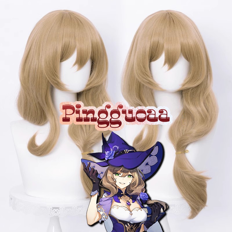 Genshin Impact Lisa Cosplay Wig 65cm Long Linen Heat Resistant ...