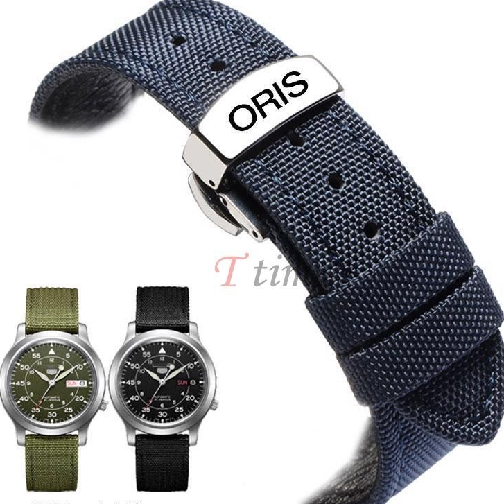 18 / 19 / 20 / 21 / 22 / 23 / 24mm Dây đeo đồng hồ Nylon cho Oris Dây da thật Vòng đeo tay đồng ...