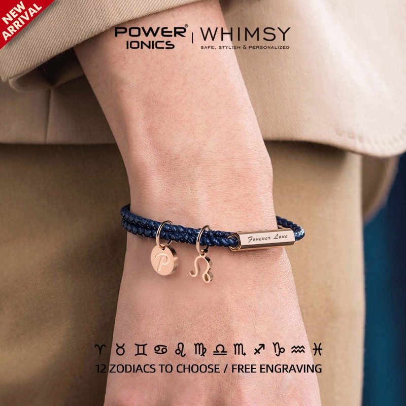 POWER IONICS WHIMSY 12 Cung Hoàng Đạo Series Nam Nữ Da Thật Chính Hãng Bọc Vòng Tay Sinh Nhật ...
