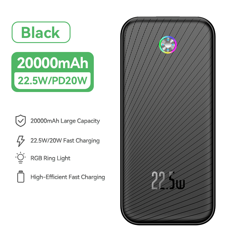 Rocoren 35W 20000mAh Dung Lượng Cao Di Động PD QC3.0 Sạc Nhanh Powerbank Cho i15 Samsung Huawei ...