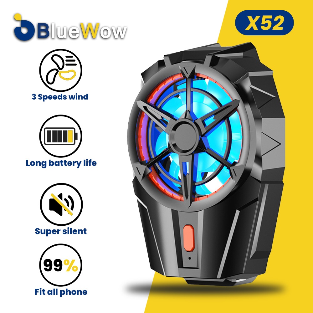 Bluewow X52 Sạc Điện Thoại Chơi Game Cooler Di Động Điện Thoại Di Động Tản Nhiệt Quạt Làm Mát ...
