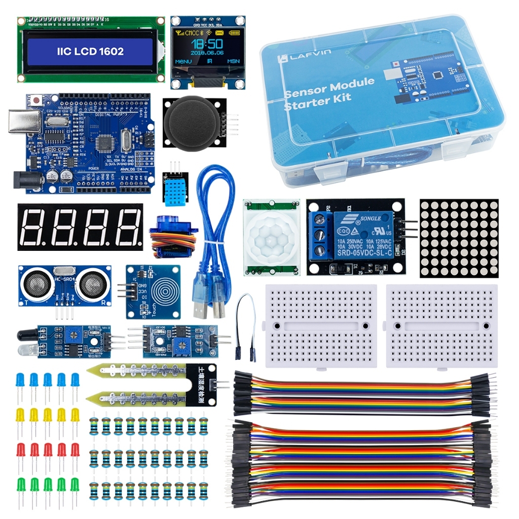 Bộ khởi động mô-đun cảm biến cho Arduino Uno Set R3, Màn hình LCD OLED ...