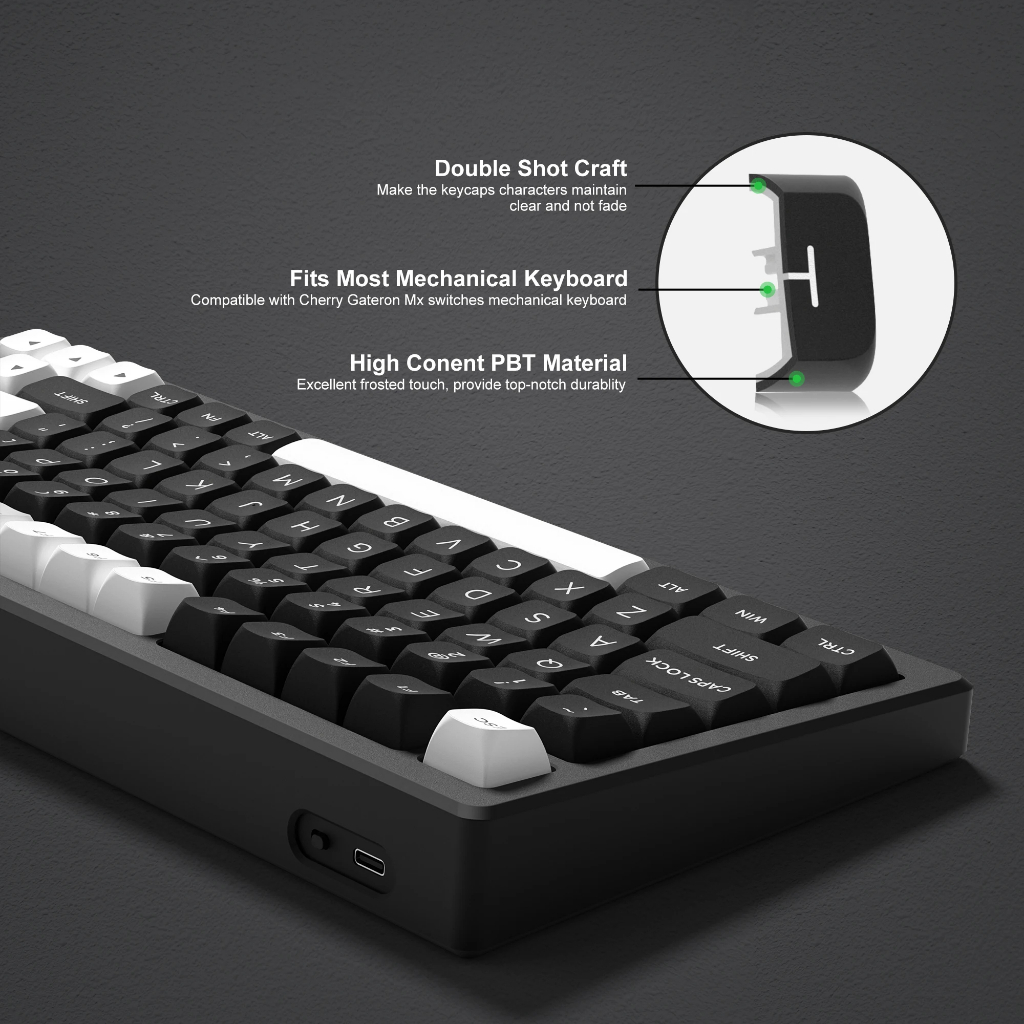189 Phím Trọn Bộ Bàn Phím Keycaps WOB / BOW ISA Profile Key Cap Double ...