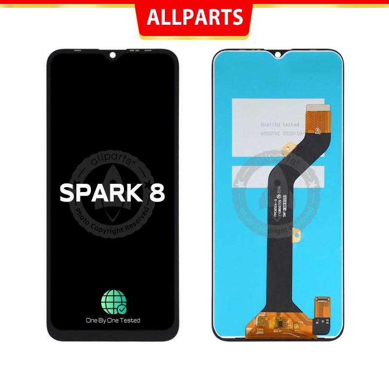 Allparts Màn hình hiển thị cho Tecno Spark 8 LCD Bộ số hóa màn hình cảm ...