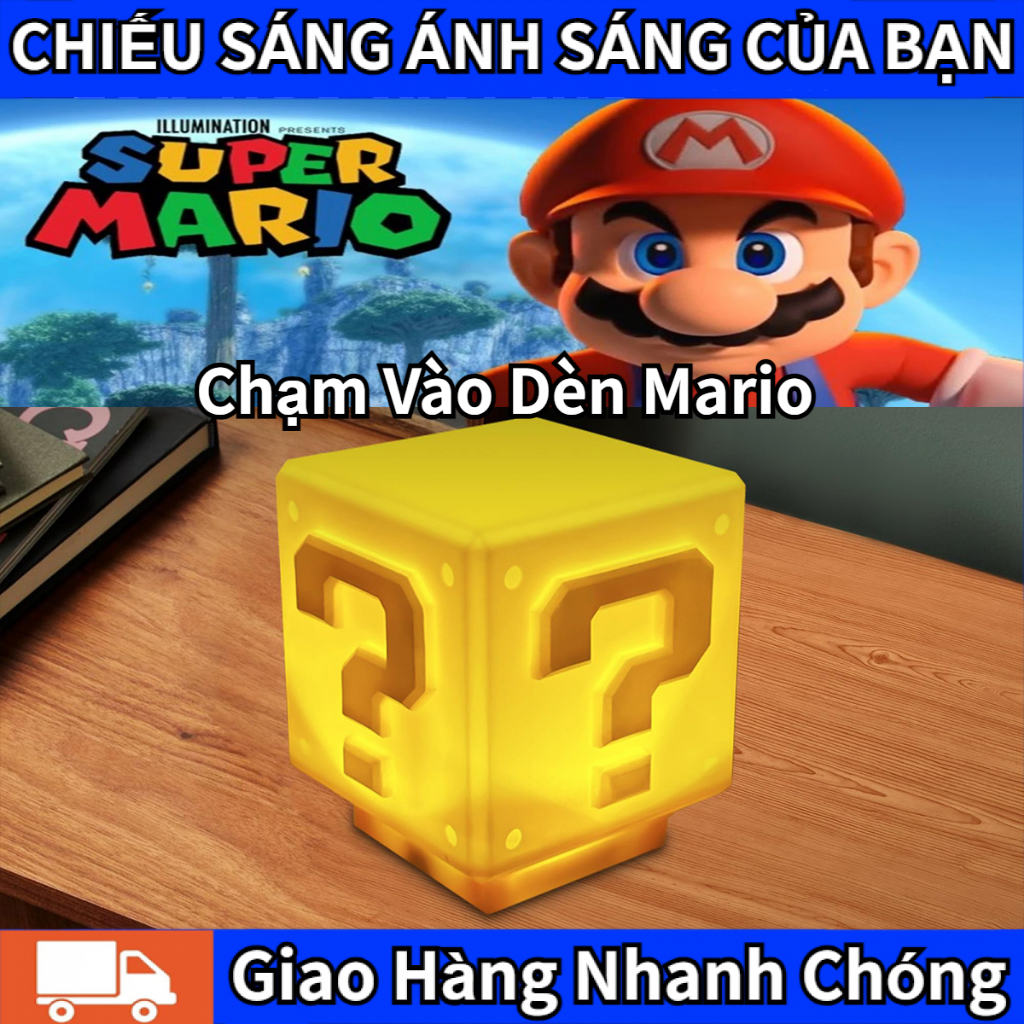 Chạm Vào Dèn Mario Mario Cùng phong cách Đèn Ngủ đèn LED Dấu Hỏi Đèn ...