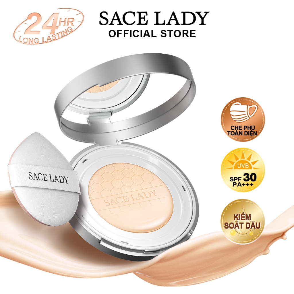Cushion SACE LADY Kiểm Soát Dầu Chống Thấm Nước Lâu Dài Che Phủ Toàn Bộ ...