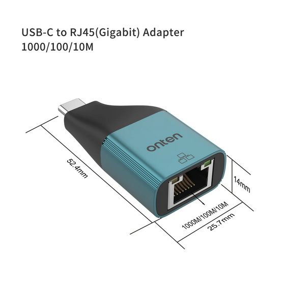 Bộ chuyển đổi Ethernet ONTEN OTN-UC101 Type c sang RJ45 1000M 100M ...