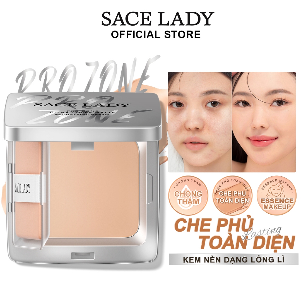 Kem nền SACE LADY Ultra Cover Matte Full Coverage Trang điểm tinh chất ...