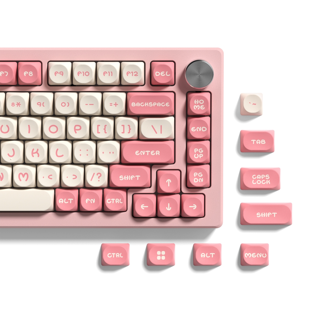 130 Phím Double Shot PBT Keycaps MOA Profile Màu Hồng Cá Tính Chữ Cái ...