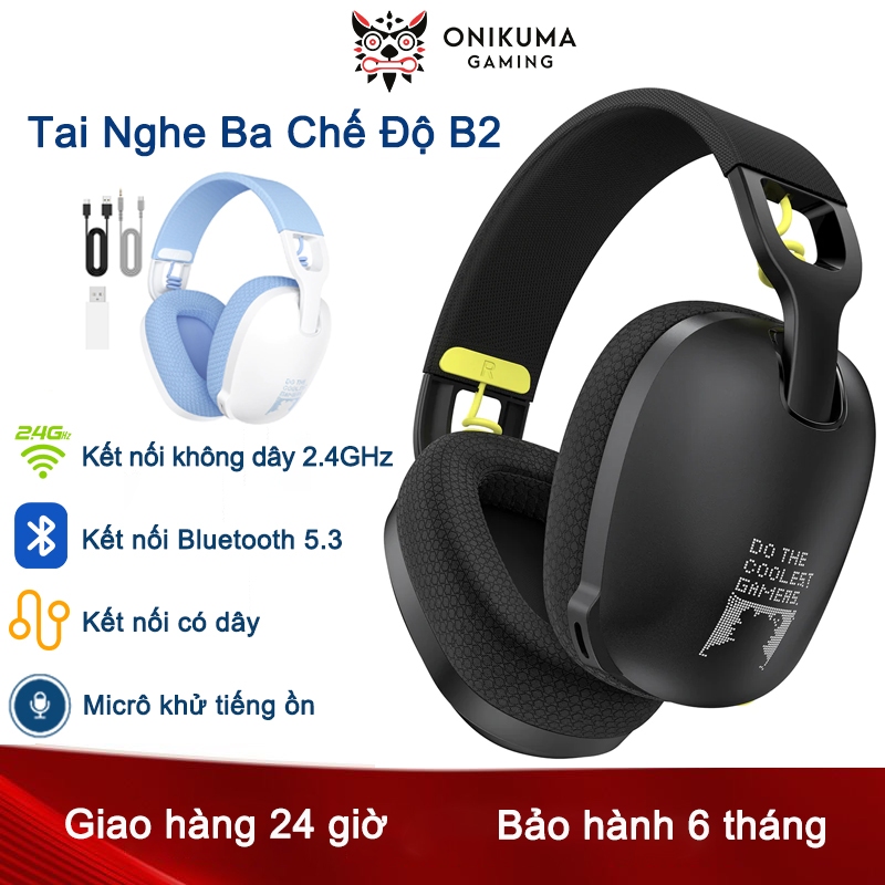Tai Nghe Chơi Game Ba Chế Độ Onikuma B2 2.4G/Bluetooth 5.3/Có Dây Micrô ...