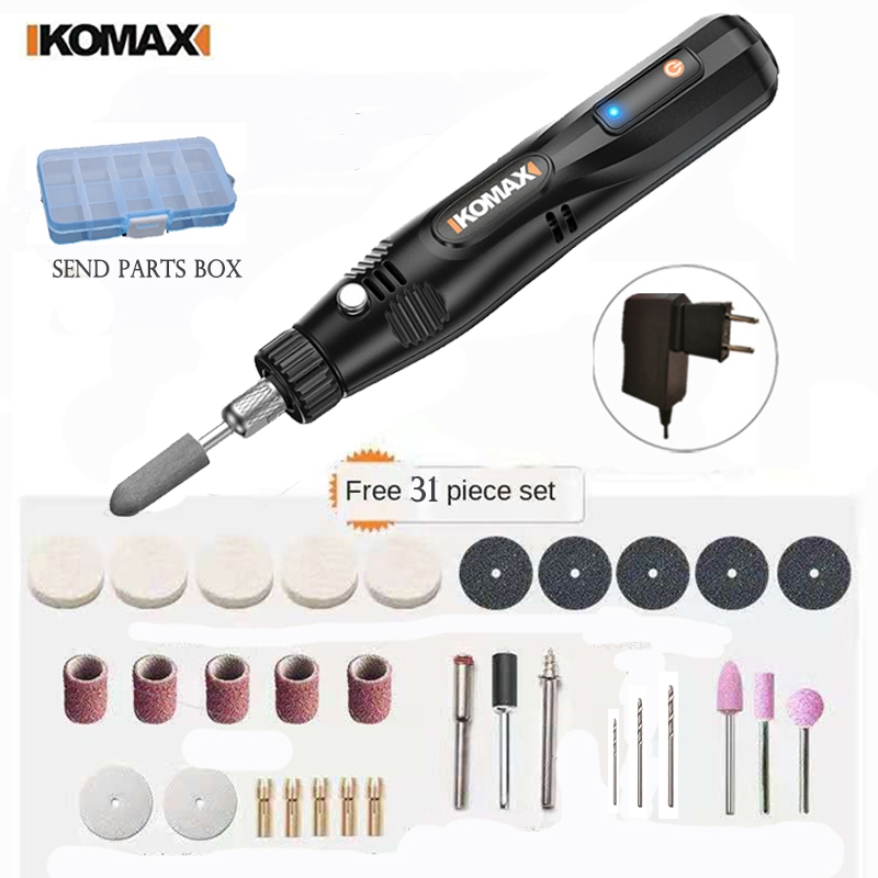 Máy mài điện Mini cầm tay KOMAX Máy khoan đánh bóng khắc 18000 vòng / phút Điều khiển tốc độ 5 ...