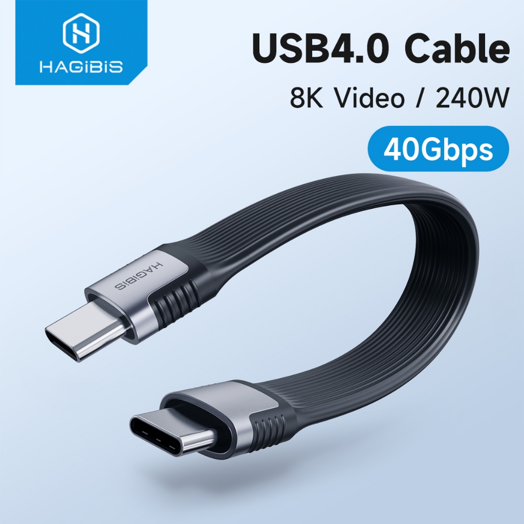 Cáp dữ liệu Hagibis USB4 40Gbps USB C sang Type C Cáp ngắn PD 240W 8K 60Hz cho Thunderbolt 3 / 4 ...