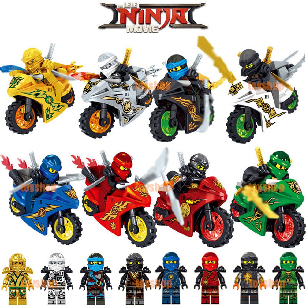 8 Chiếc Lego Ninjago Minifigures Với Xe Máy Khối Xây Dựng Đồ Chơi Ninja ...